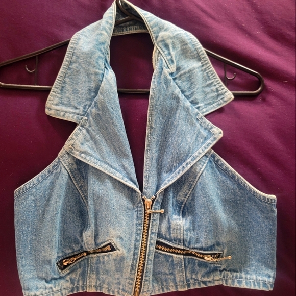 Outlaw | Tops | Outlaw Demin Midriff Halter | Poshmark